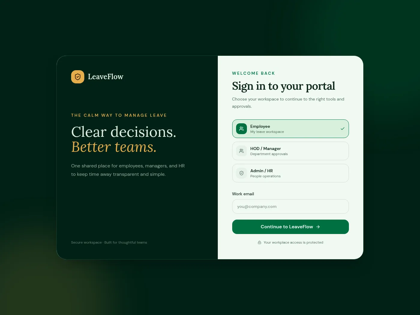 LeaveFlow Portal