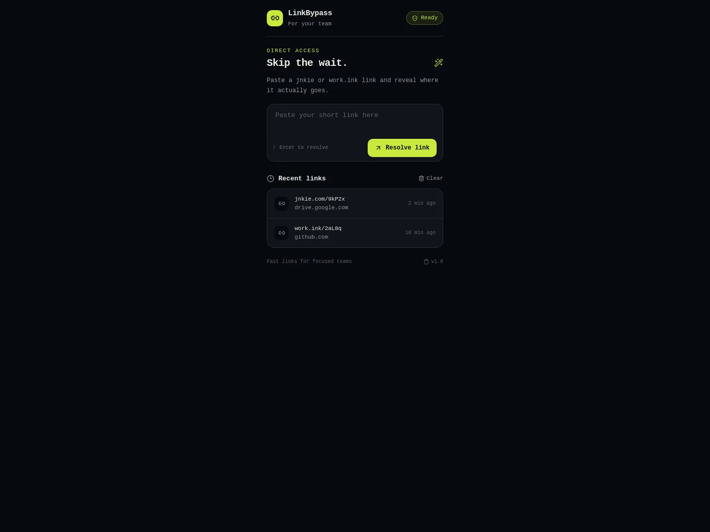 LinkBypass Extension