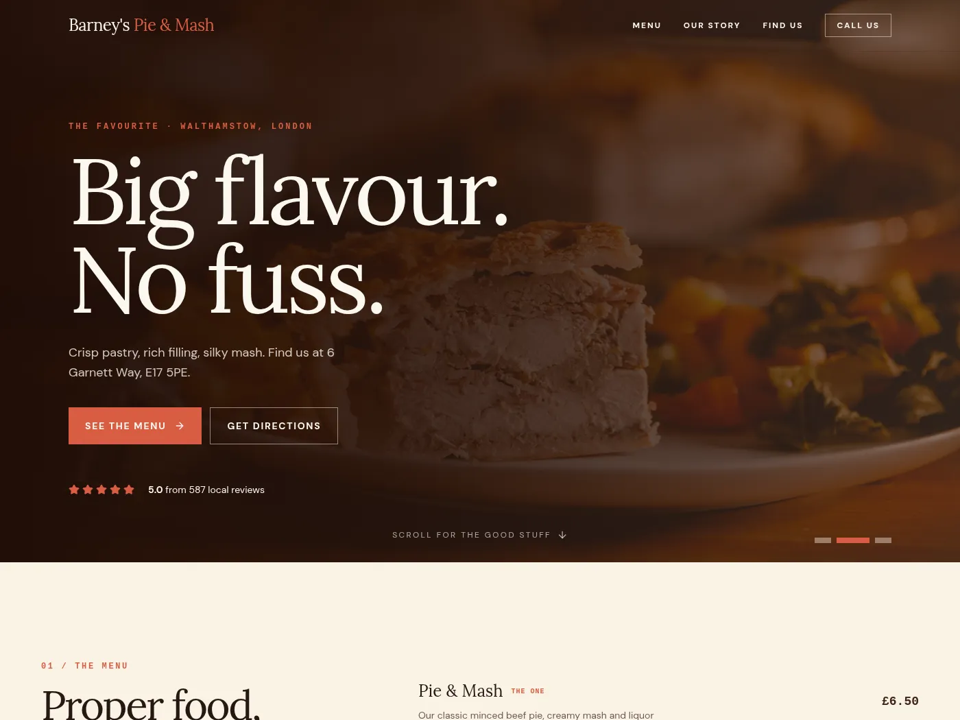 Barney's Pie & Mash Site
