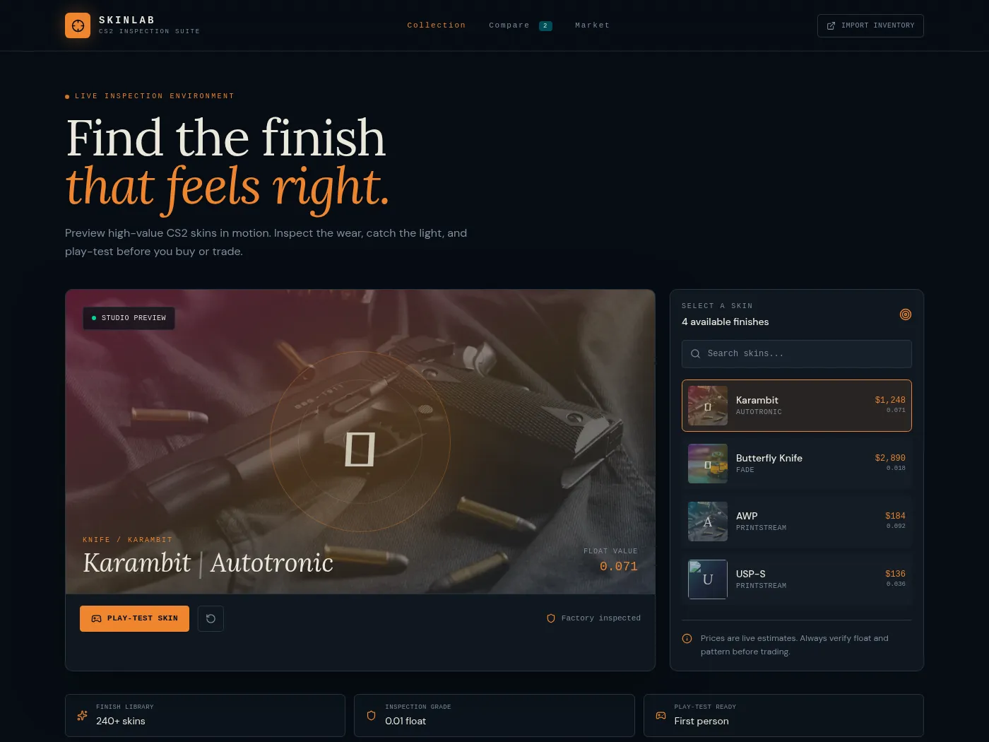 CS:GO Skin Tester
