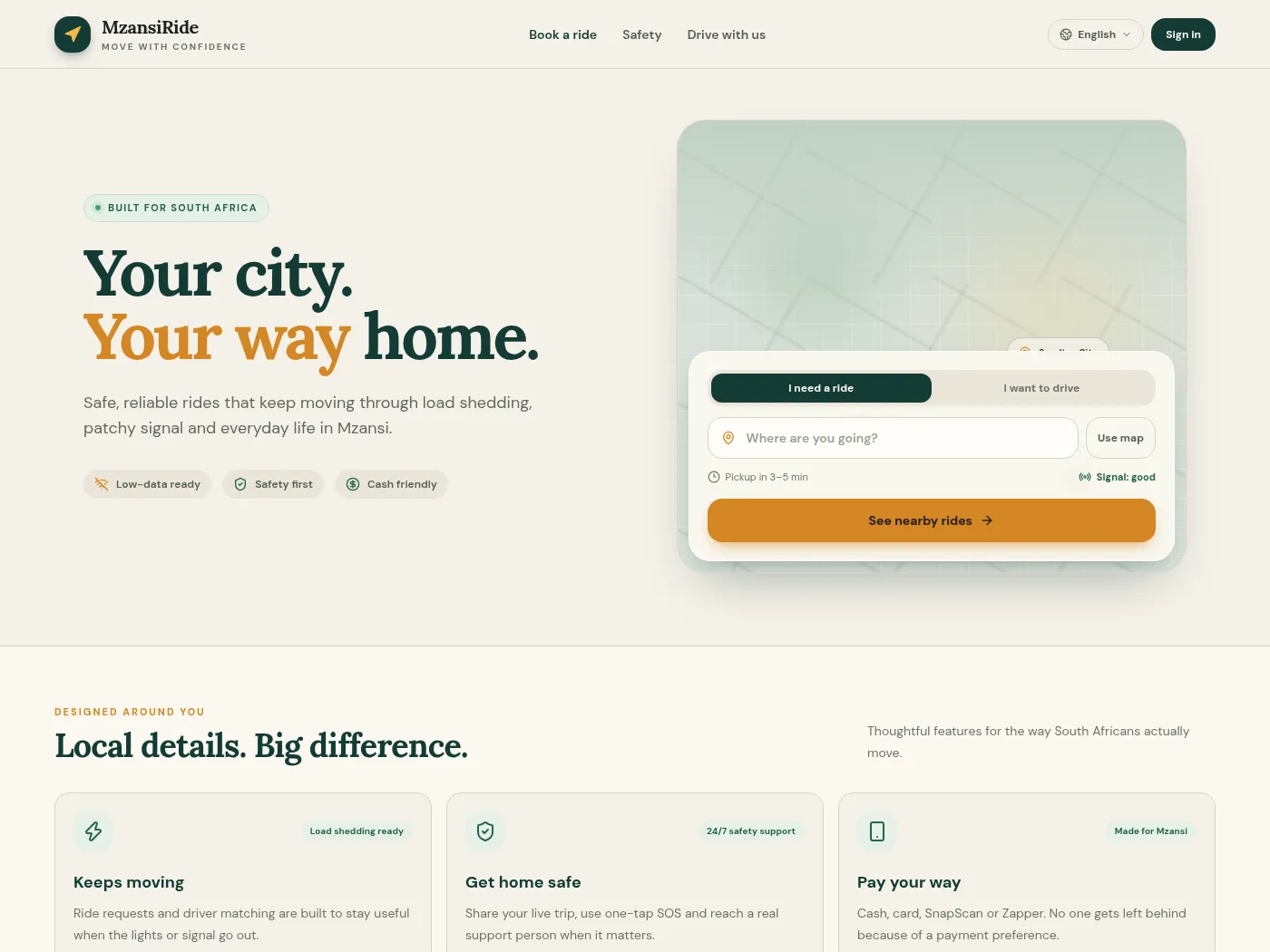MzansiRide E-Hailing App