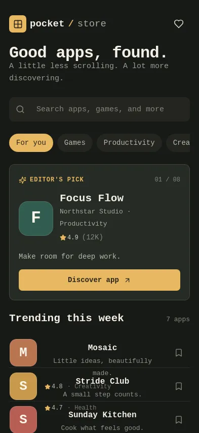 Pocket App Store