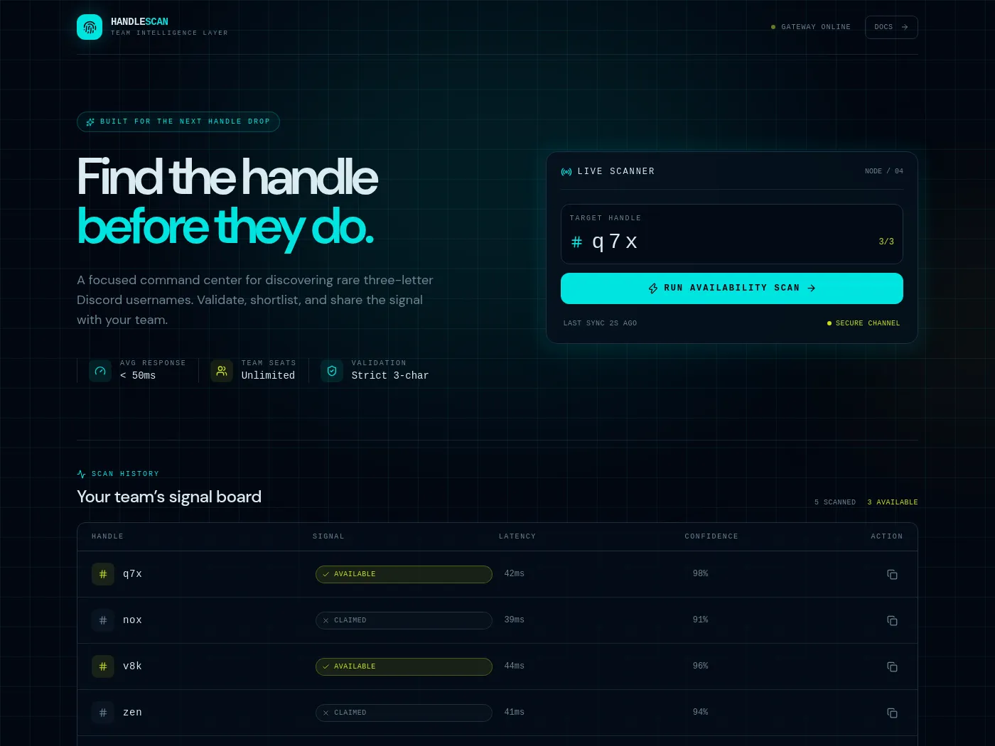 Discord Handle Scanner