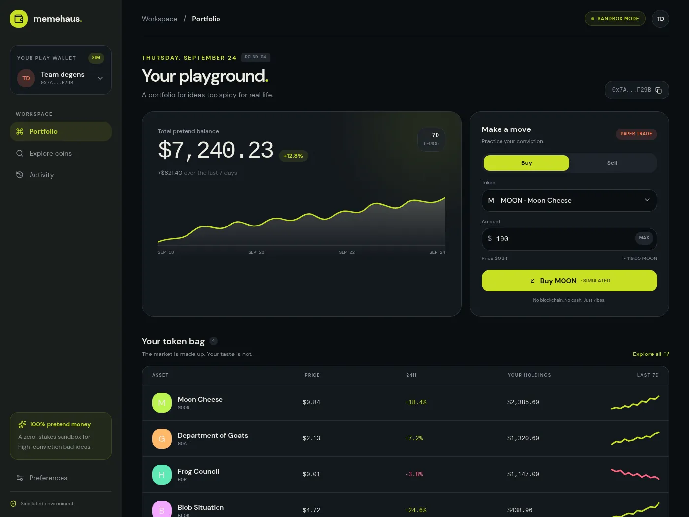 LARP Wallet Simulator