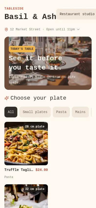 AR Menu Plates