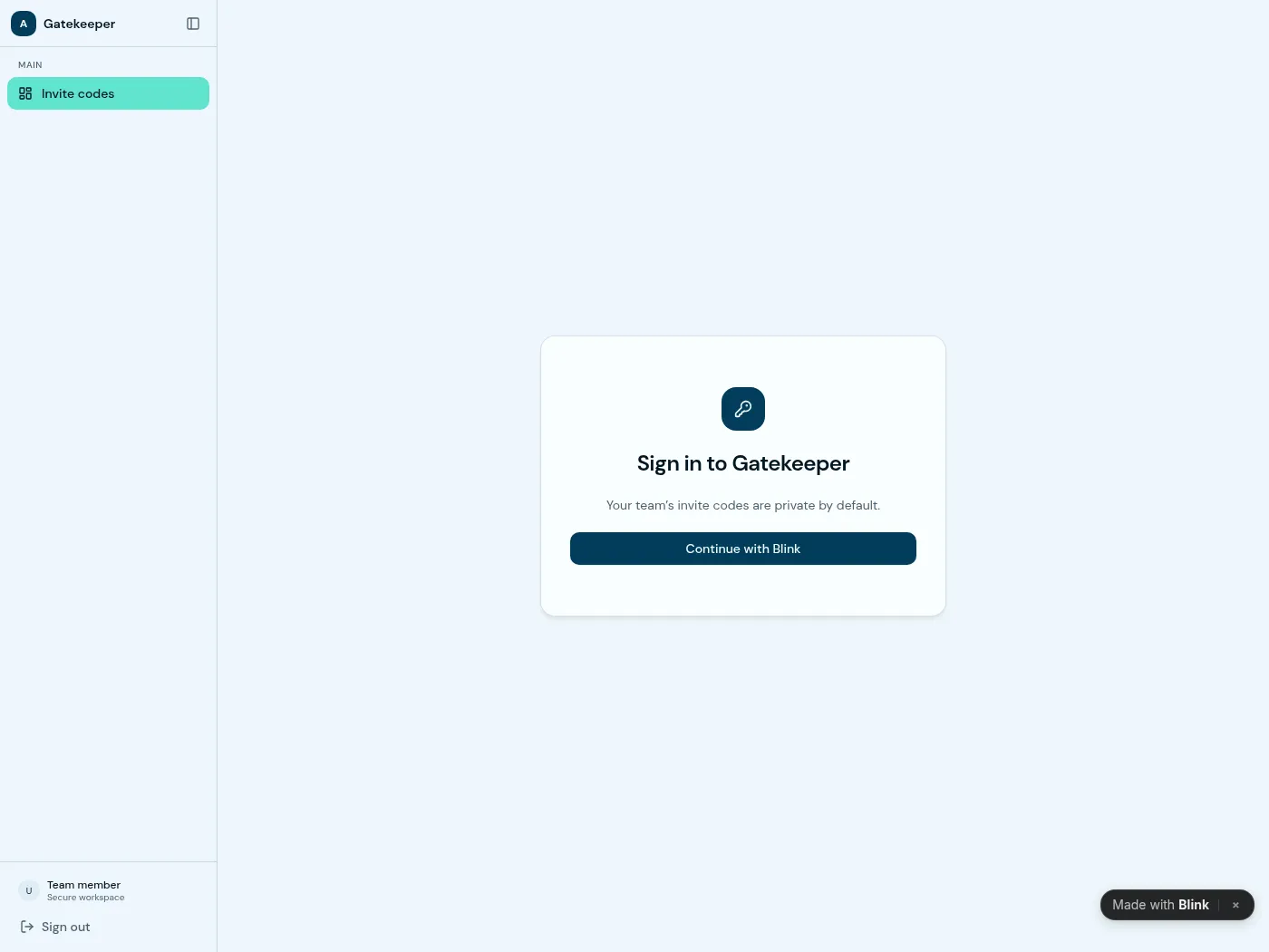 Secure Invite Code Dashboard