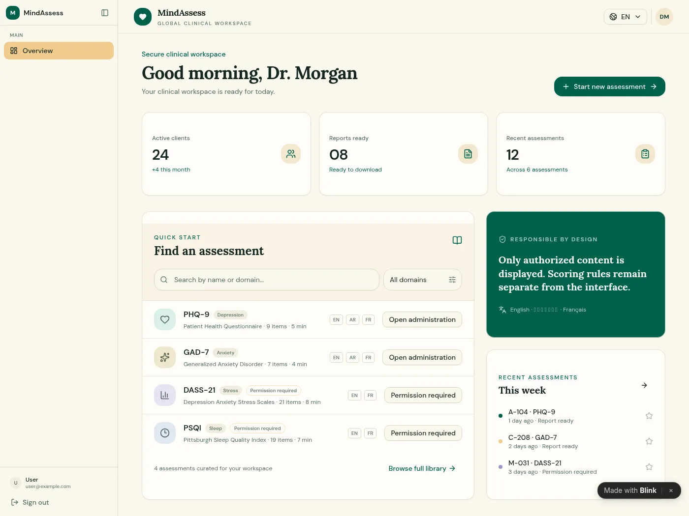 MindAssess Global Platform