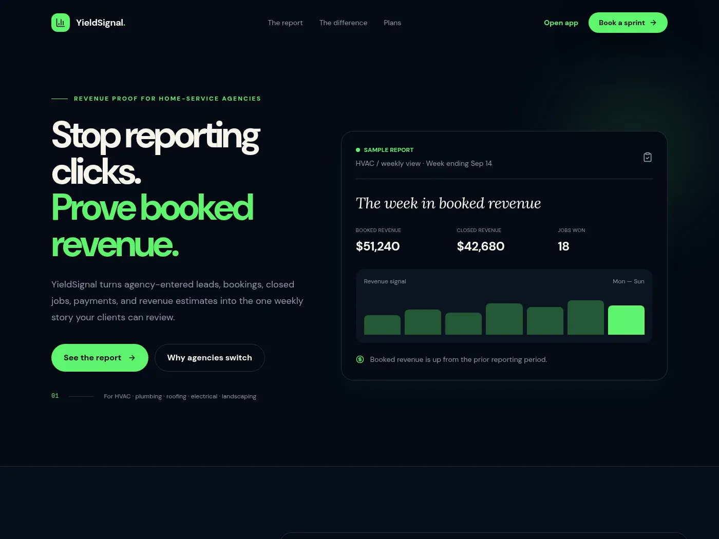 YieldSignal Landing Page
