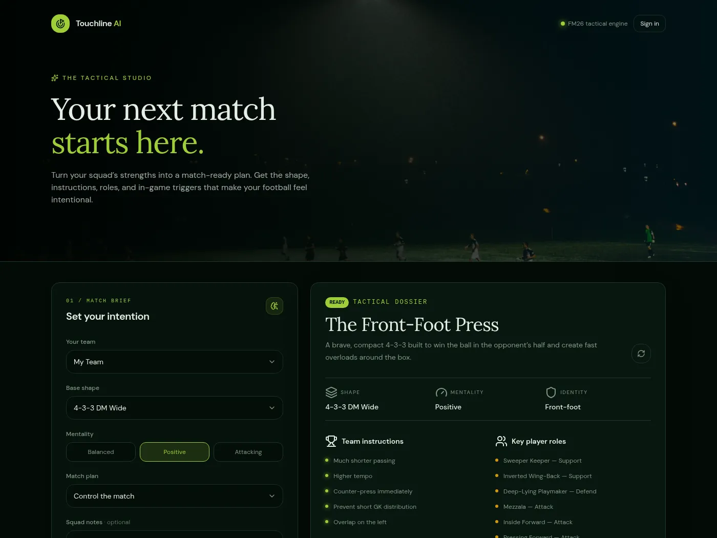 AI FM26 Tactics Builder