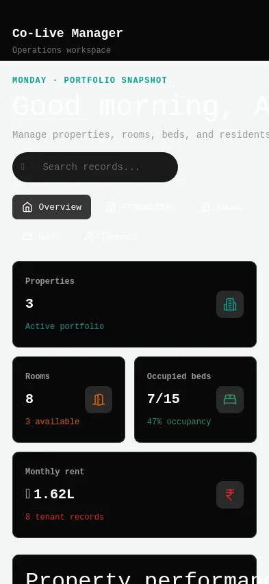 Co-Live Manager Mobile