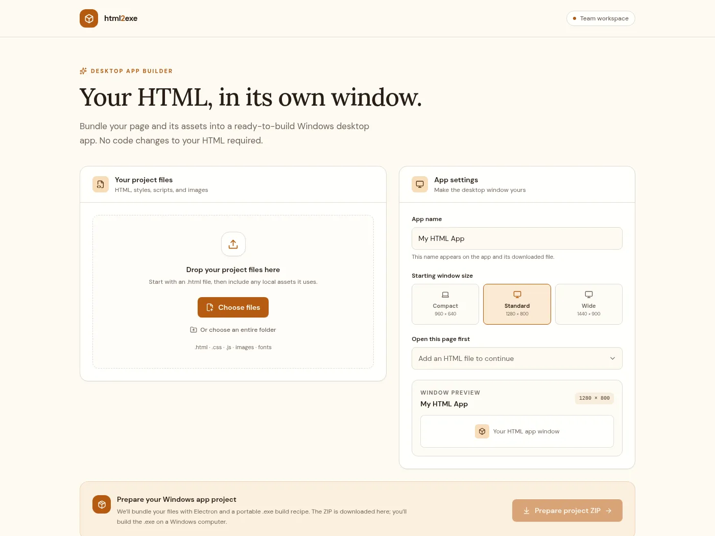 HTML2Exe Converter