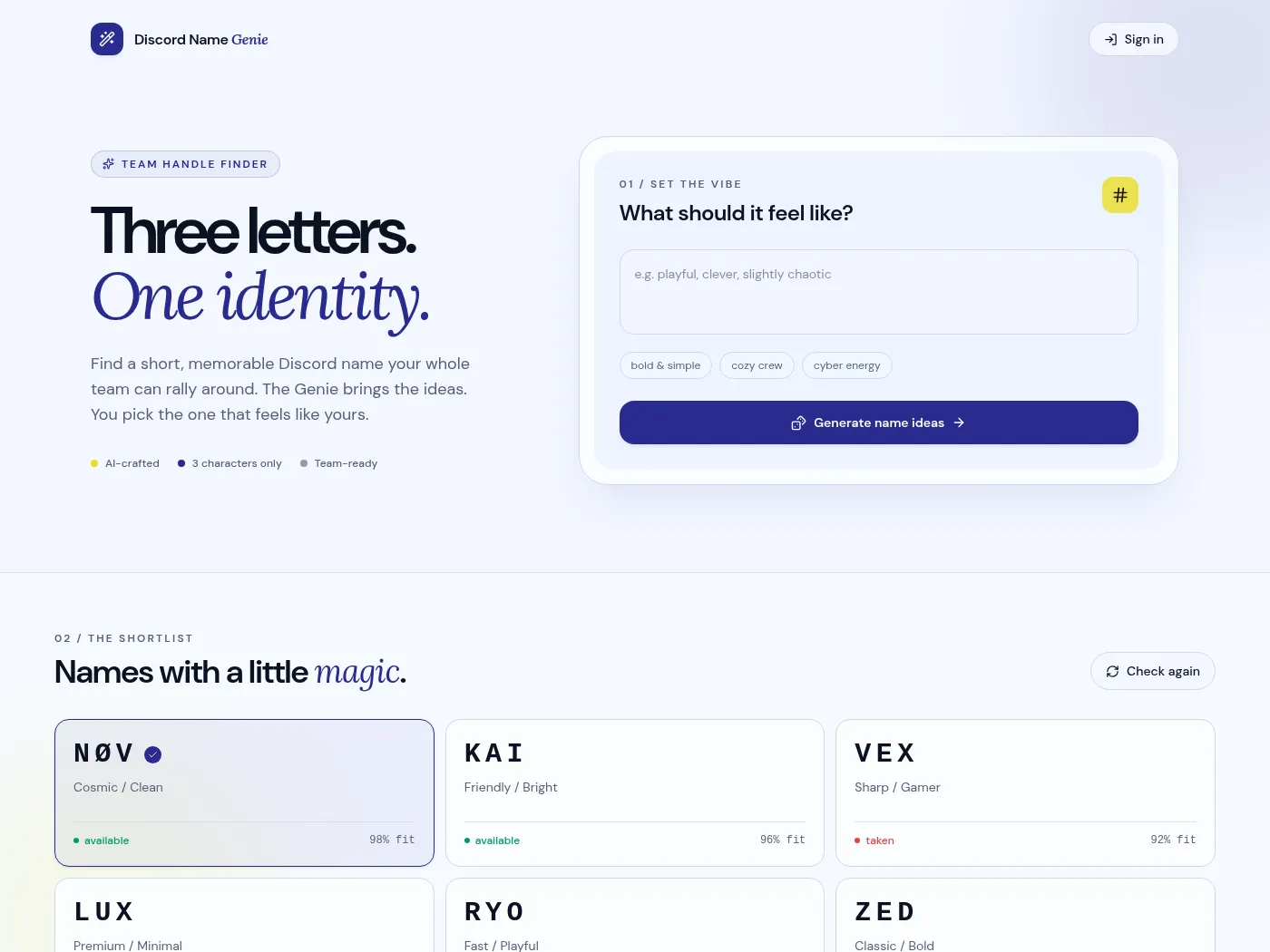 Discord Name Genie