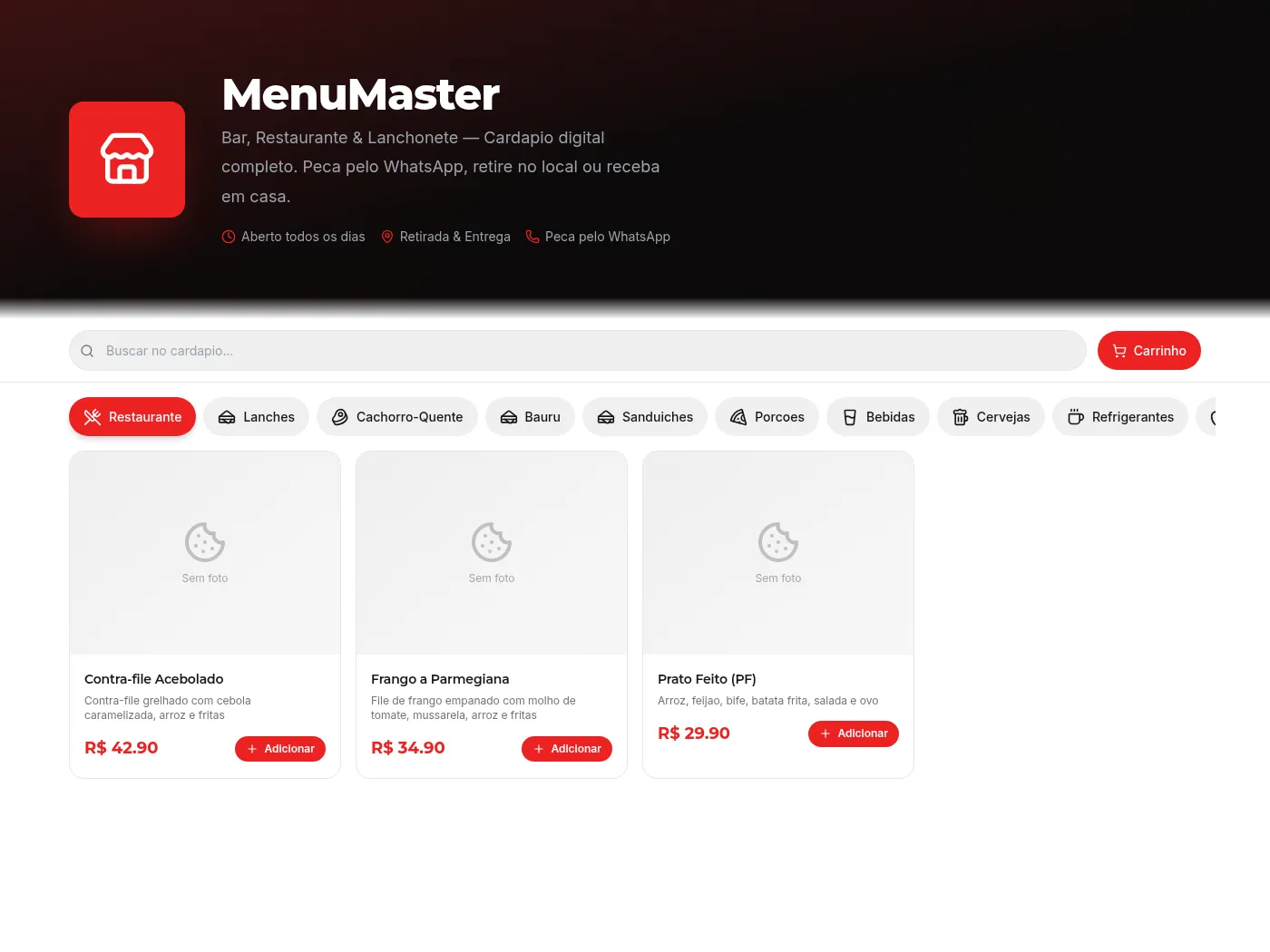 MenuMaster Bar System