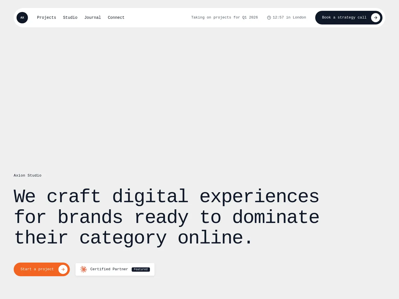 Axion Studio Landing