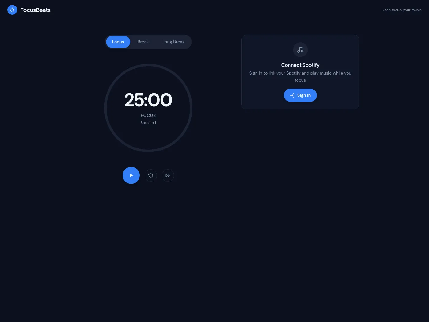 FocusBeats Pomodoro