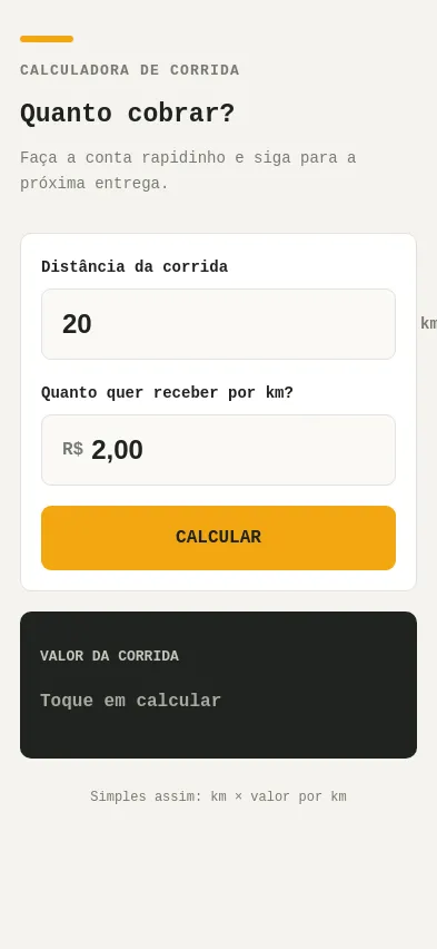 Motoboy Ride Calculator