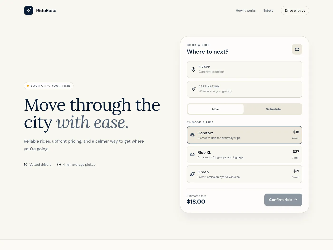 RideEase Booking Platform