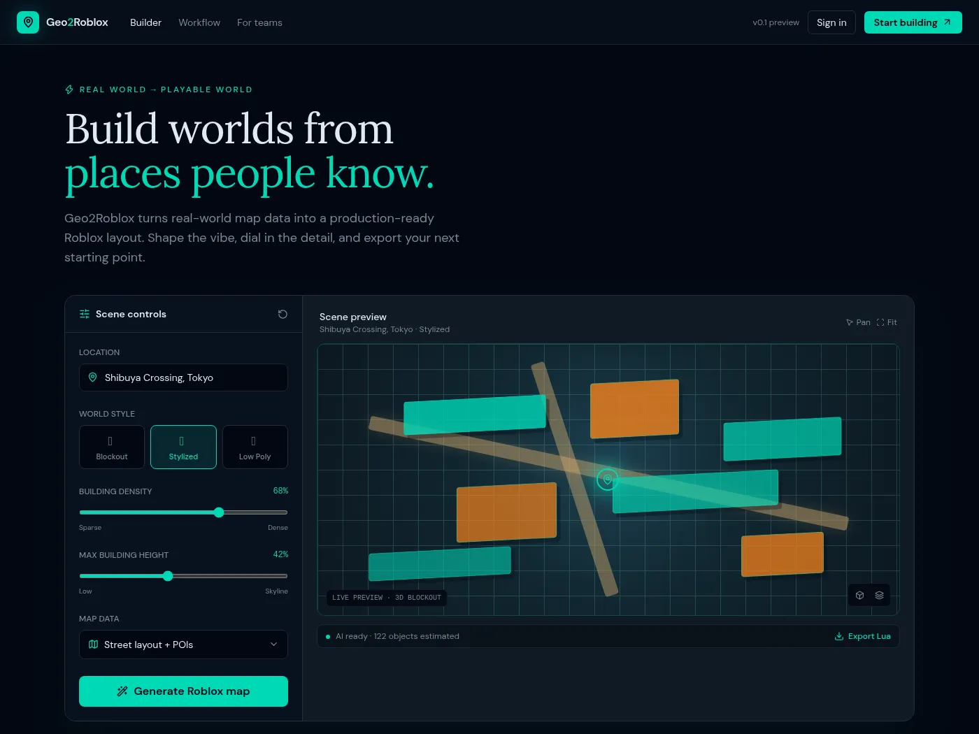 Geo2Roblox Map Builder