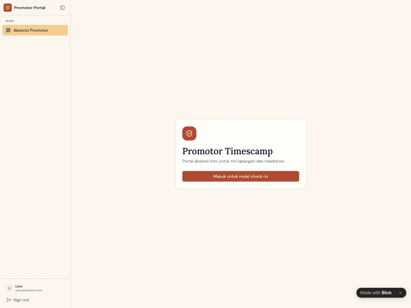 Promotor Timescamp Portal