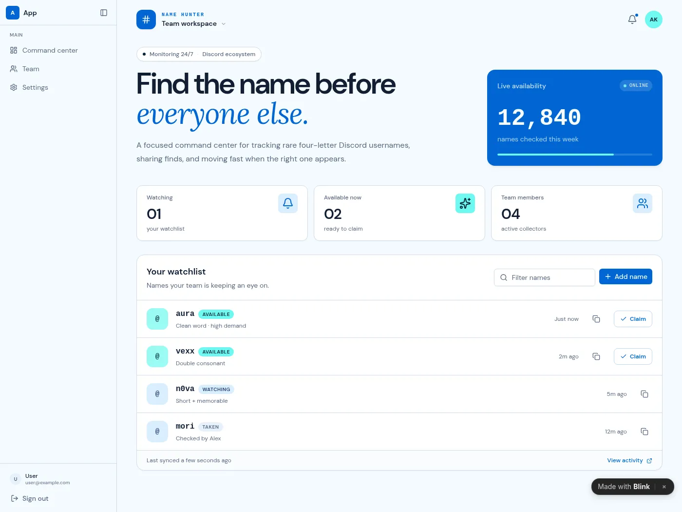 Discord Name Hunter