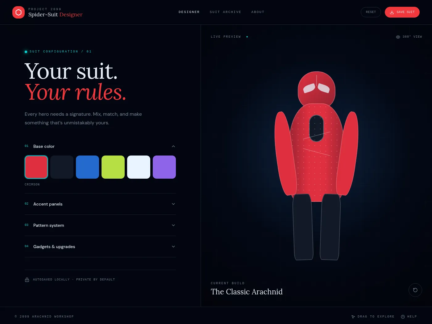 Spider-Suit Designer