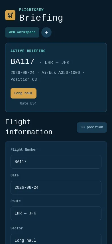 FlightCrew Briefing App