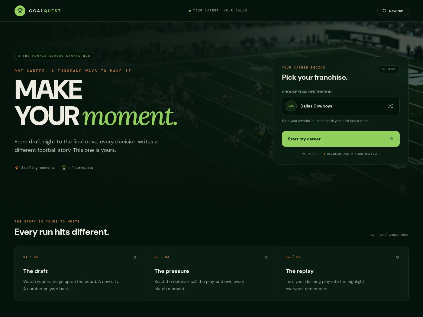 GoalQuest Football Simulator