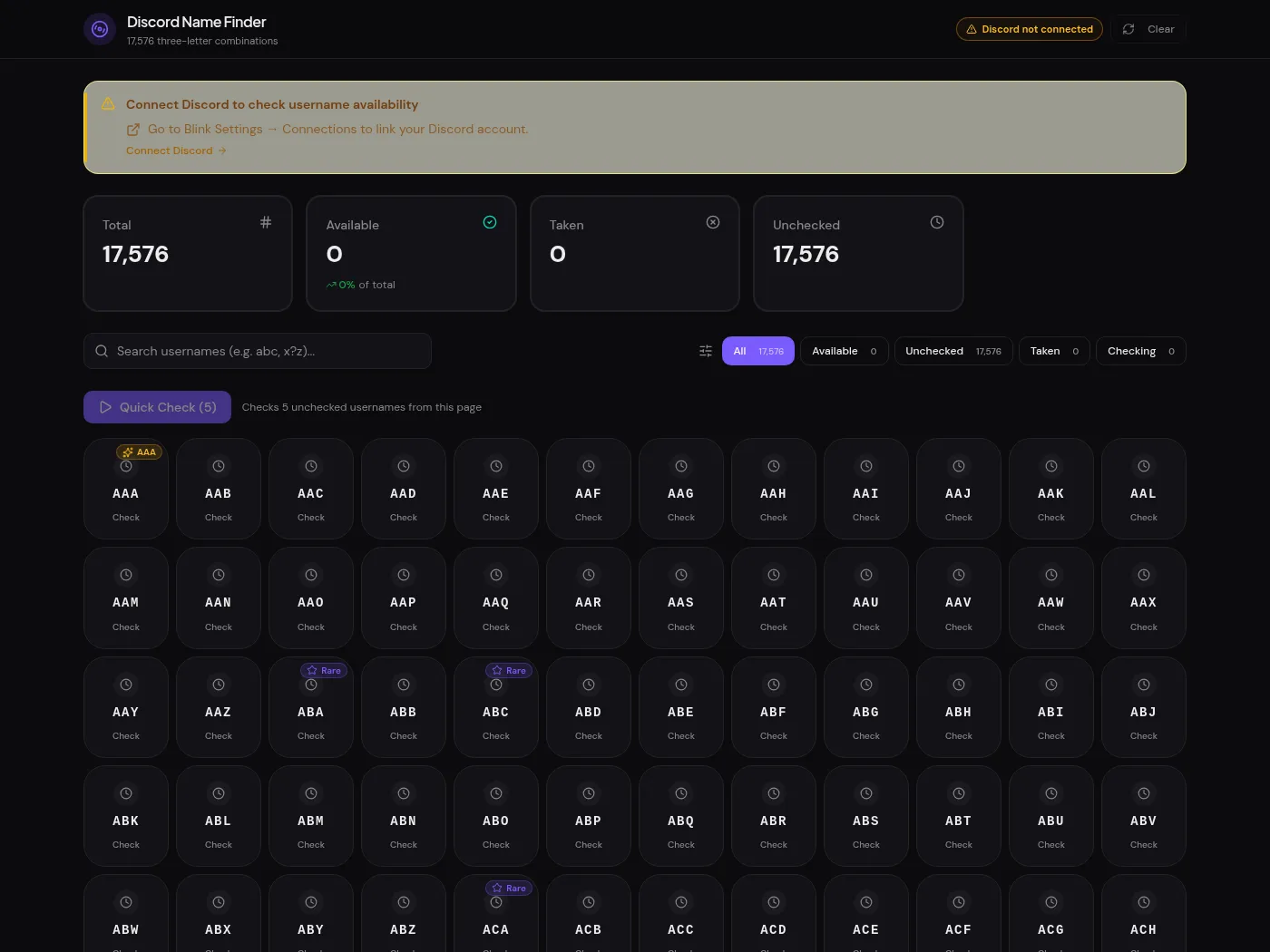 Discord Name Finder