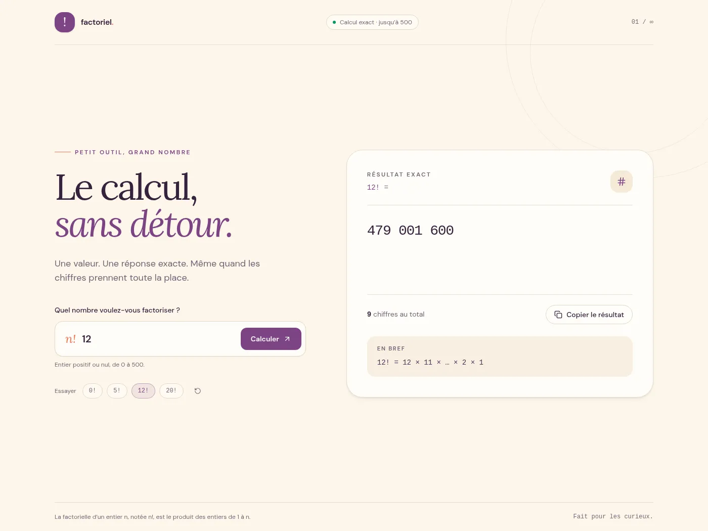 FactoCalc Web App