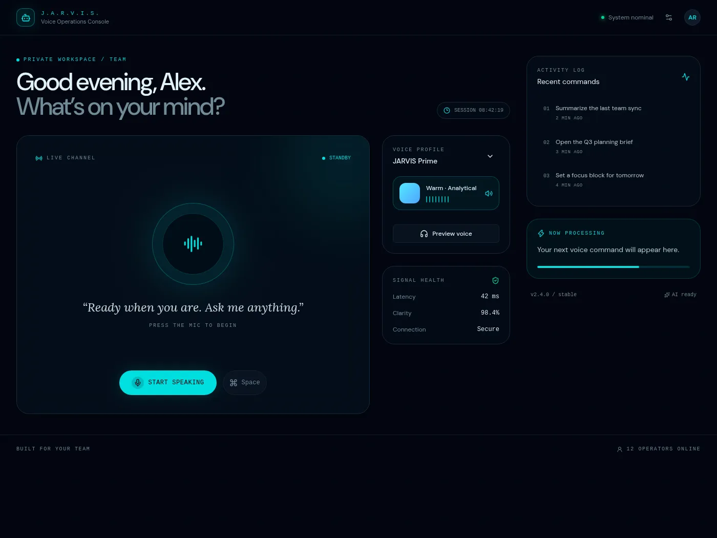 JARVIS Voice Portal