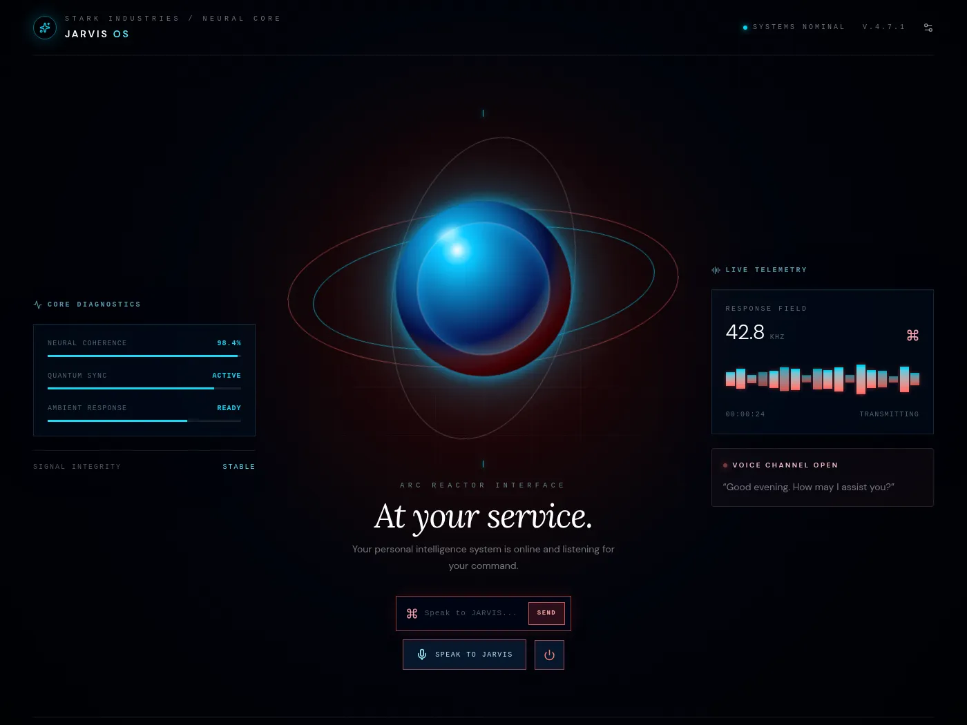 Jarvis Orb Visualizer
