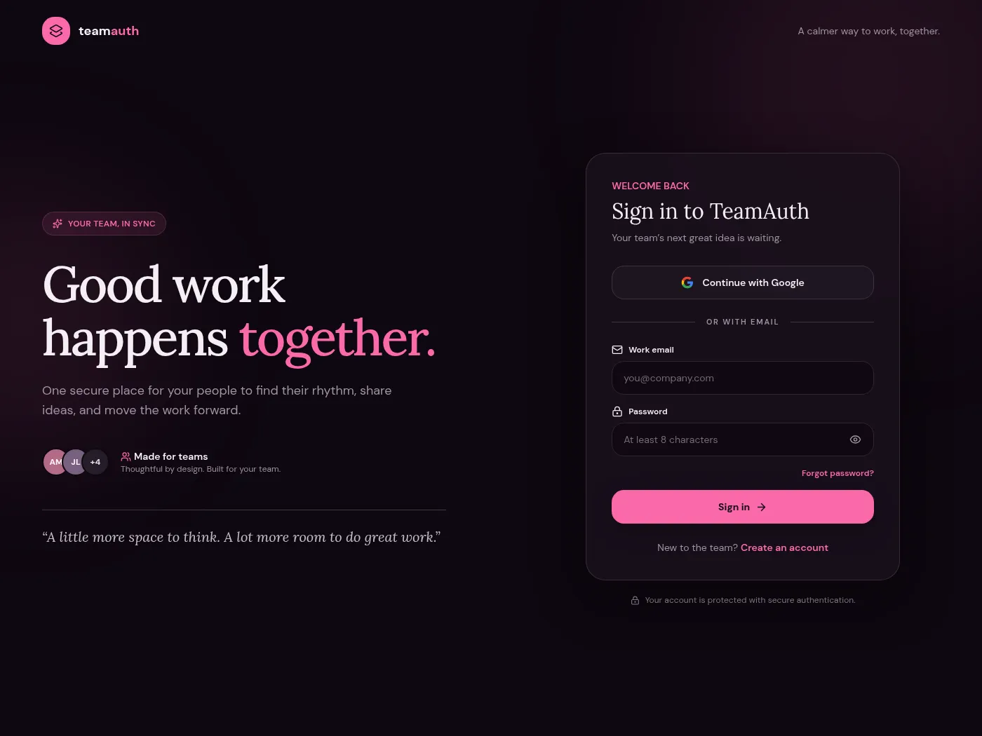 TeamAuth UI