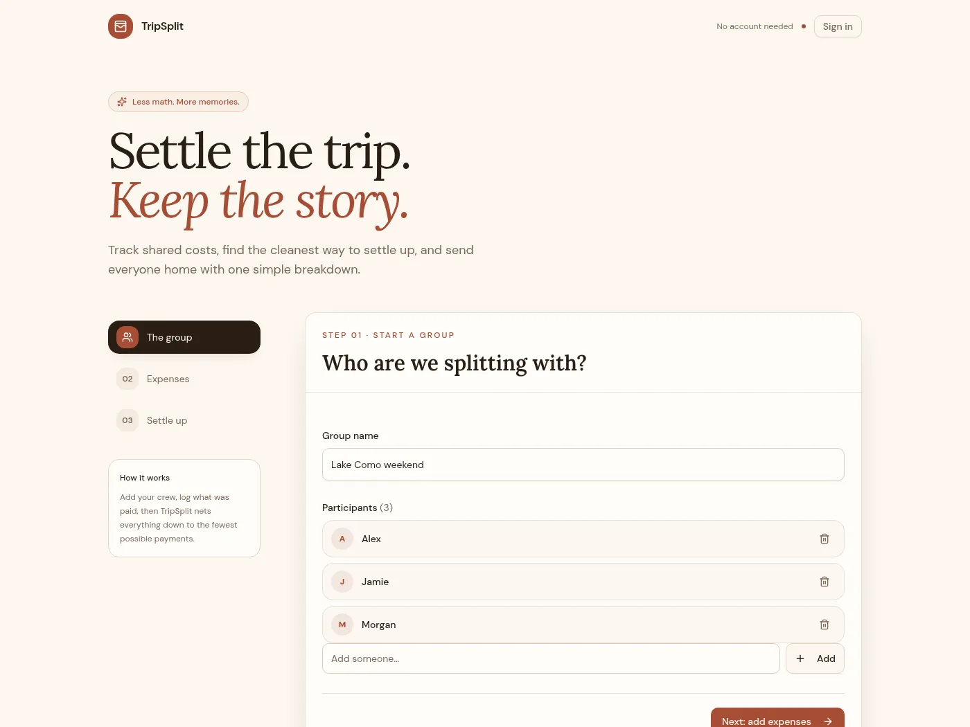TripSplit Expense Tracker
