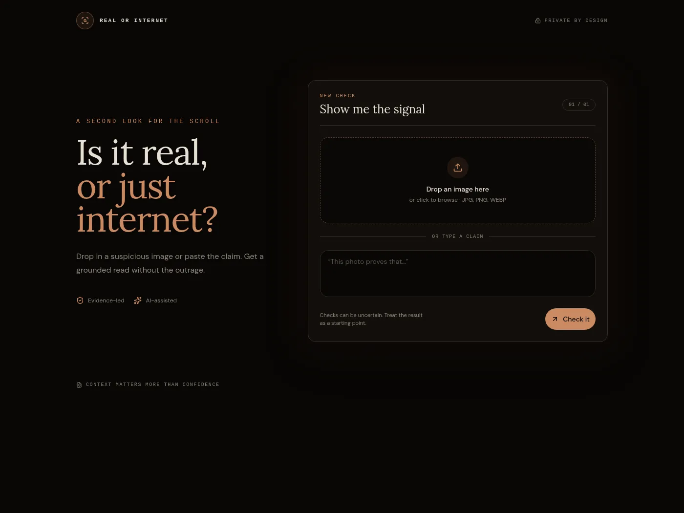 Real or Internet Detector