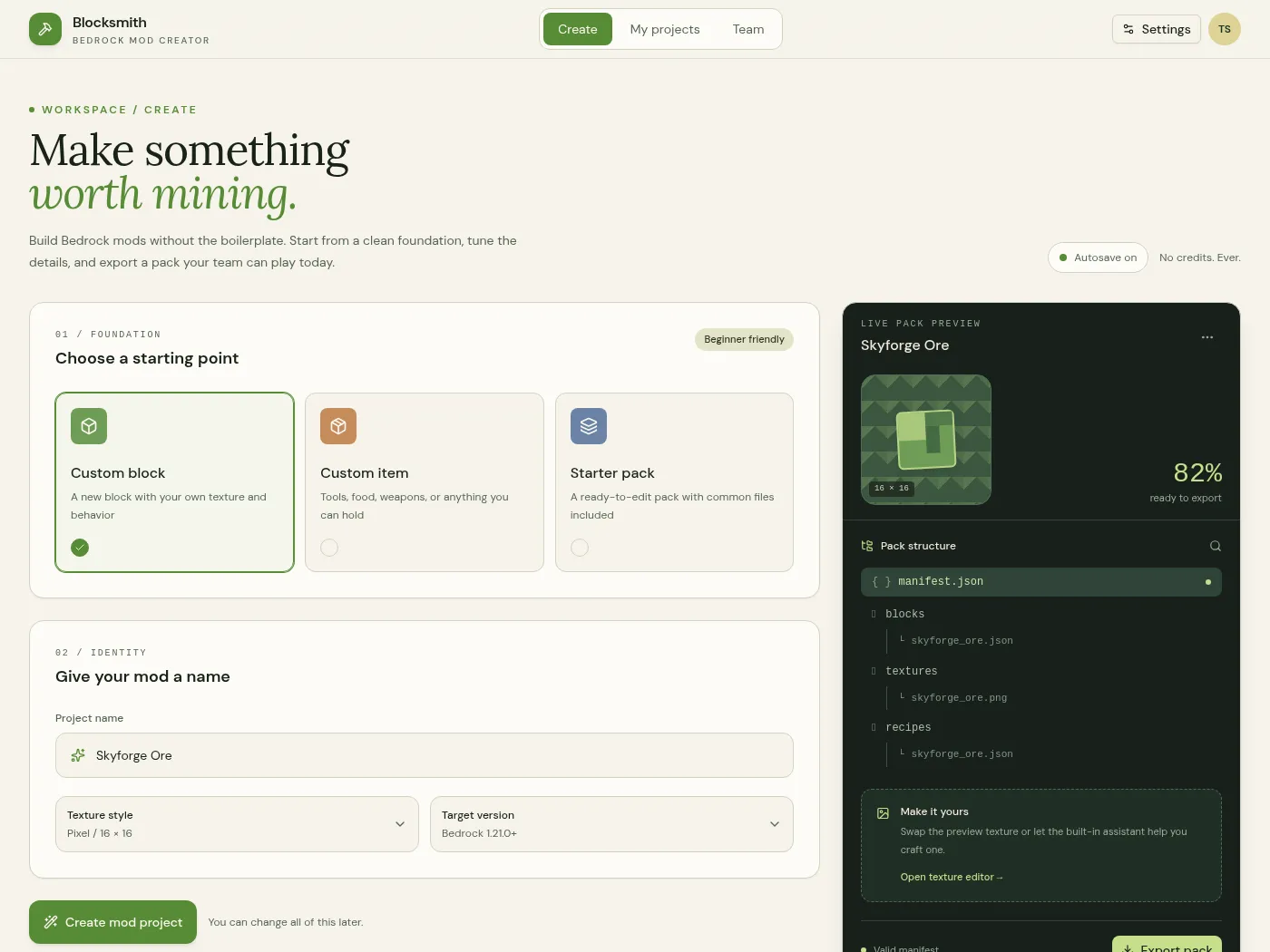 Blocksmith Mod Creator