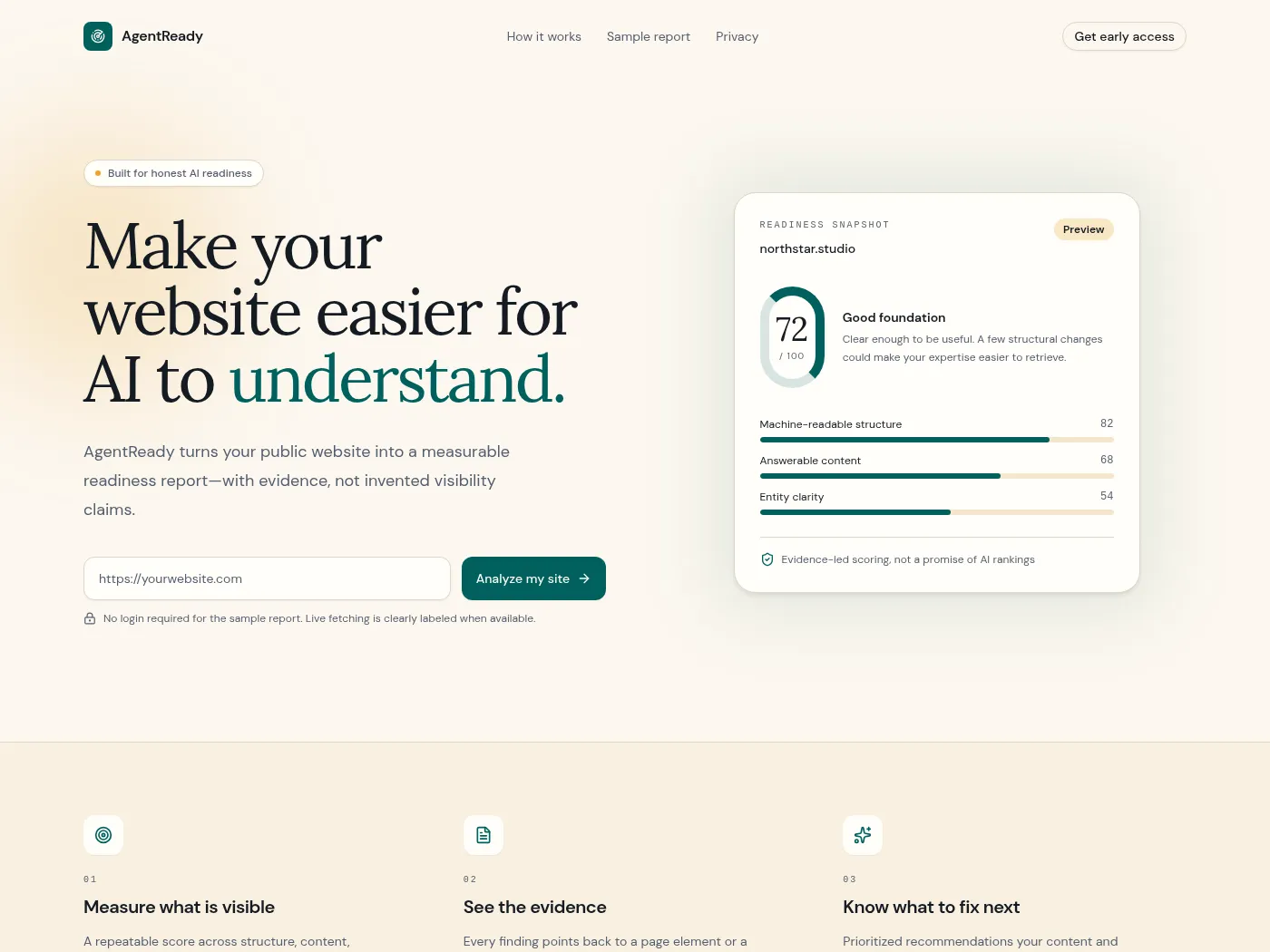 AgentReady Web Analyzer