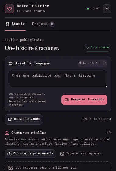 Notre Histoire AI Video Studio