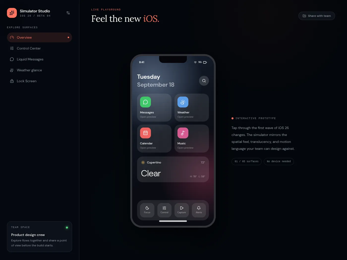 iOS 26 Web Simulator