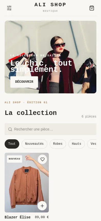 Ali Shop Boutique App