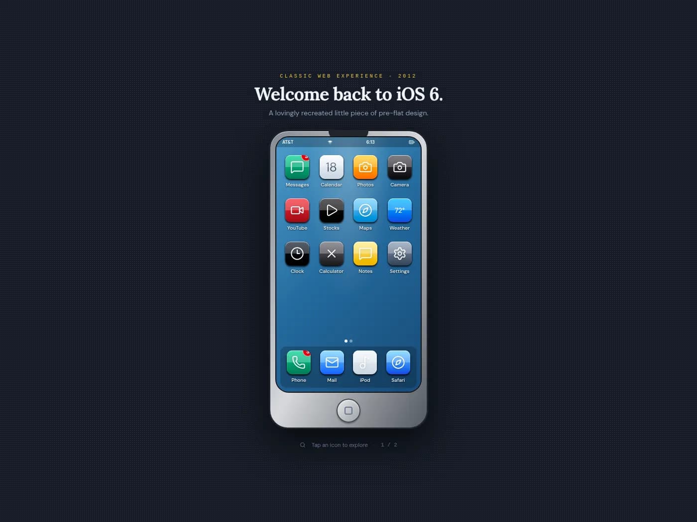 Classic iOS 6 Web Experience