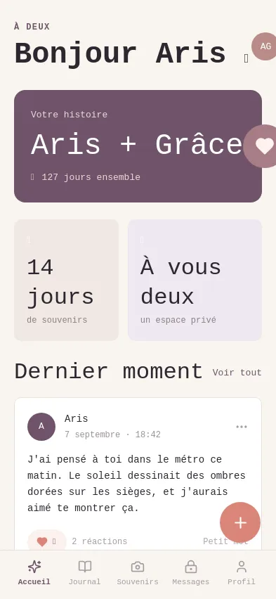 À Deux Journal Mobile