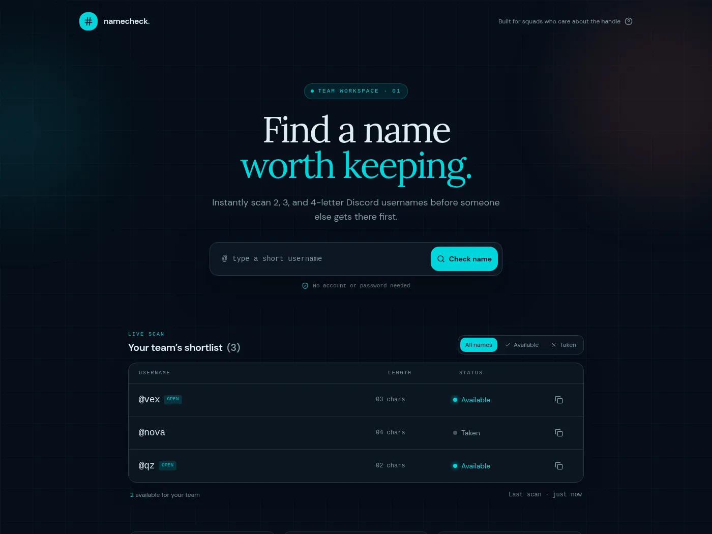 Discord Name Checker