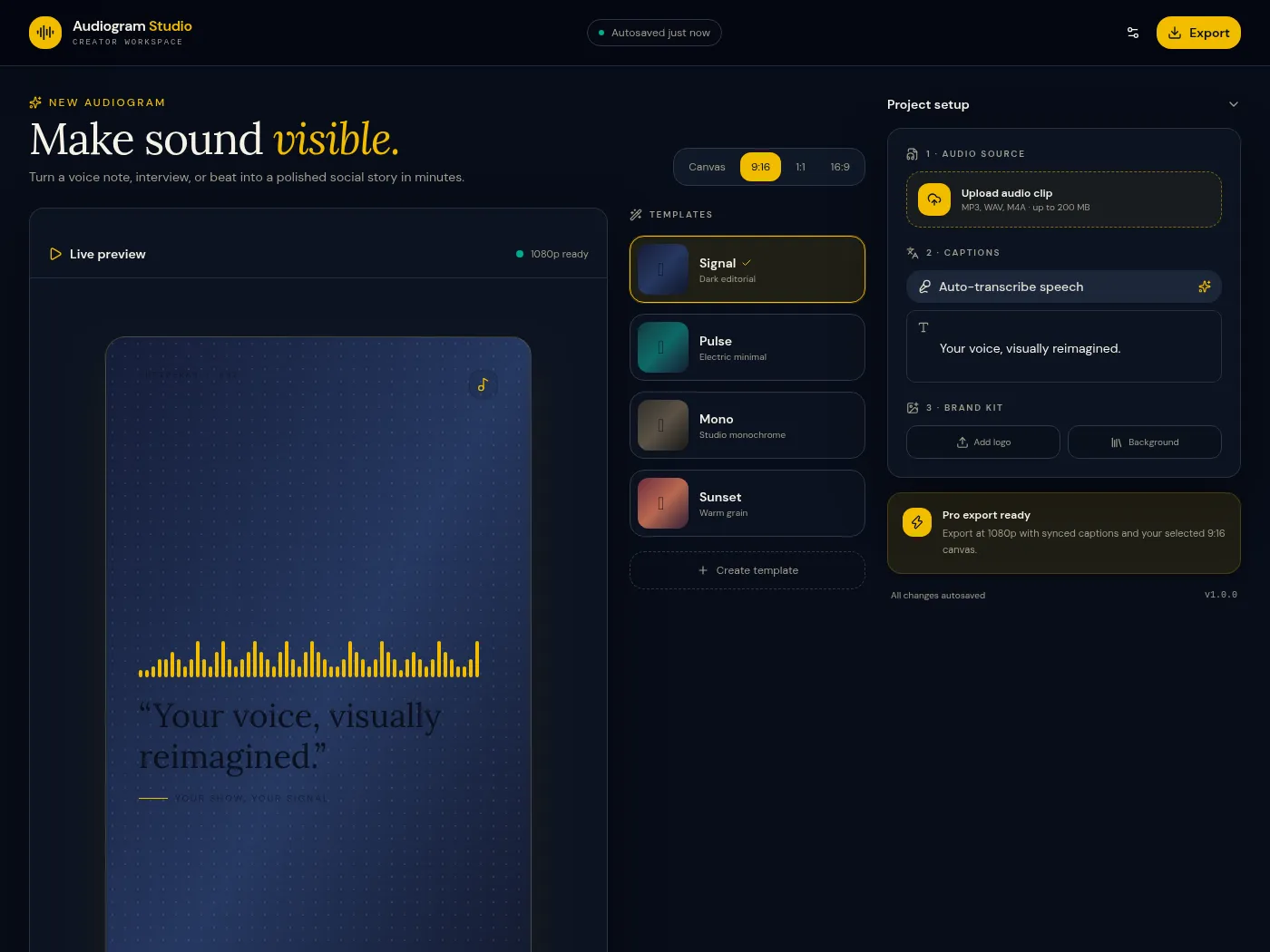 Audiogram Studio Pro