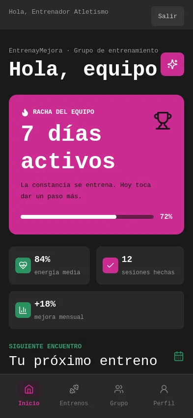 EntrenayMejora Fitness App