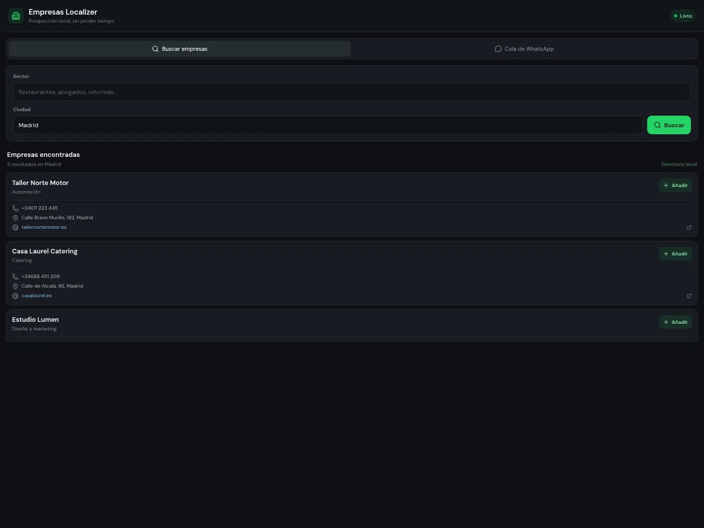 Empresas Localizer Extension