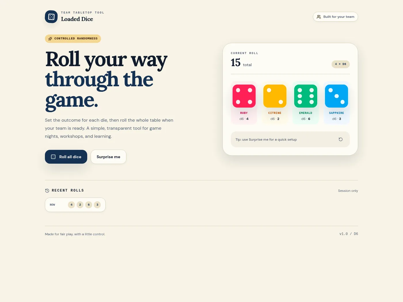 Rigged Dice Simulator