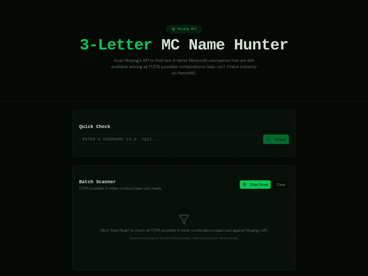 MC Username Sniper
