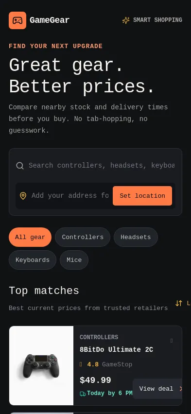 GameGear Finder