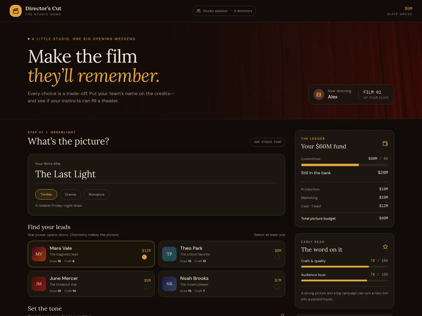 Director's Cut Simulator