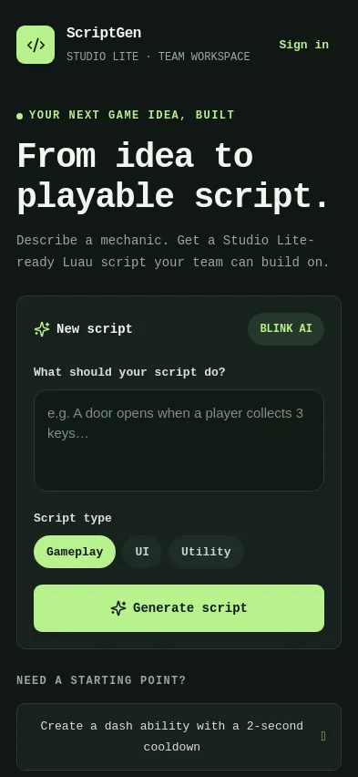 ScriptGen Studio Mobile